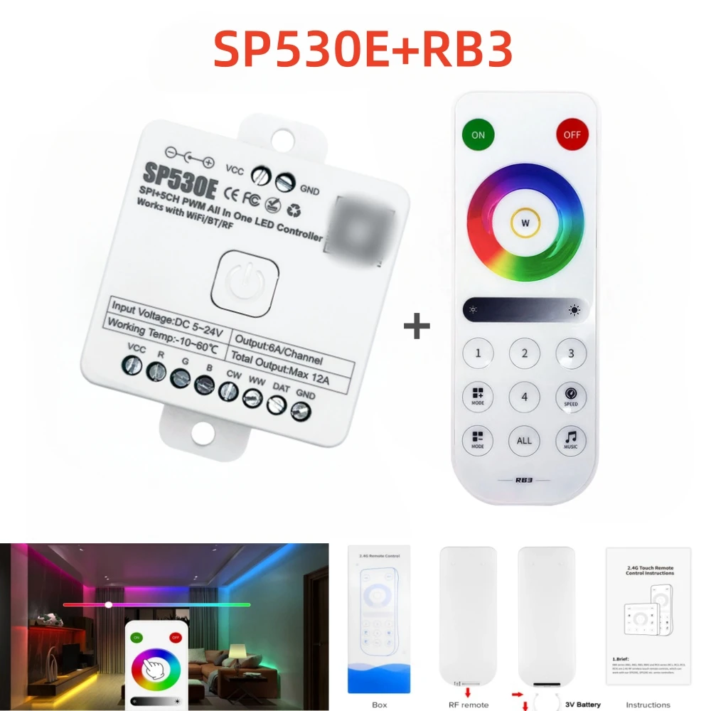 SP530E-All-in-One-LED-Controller-5CH-PWM-SPI-Pixels-Controller-for-5050 ...