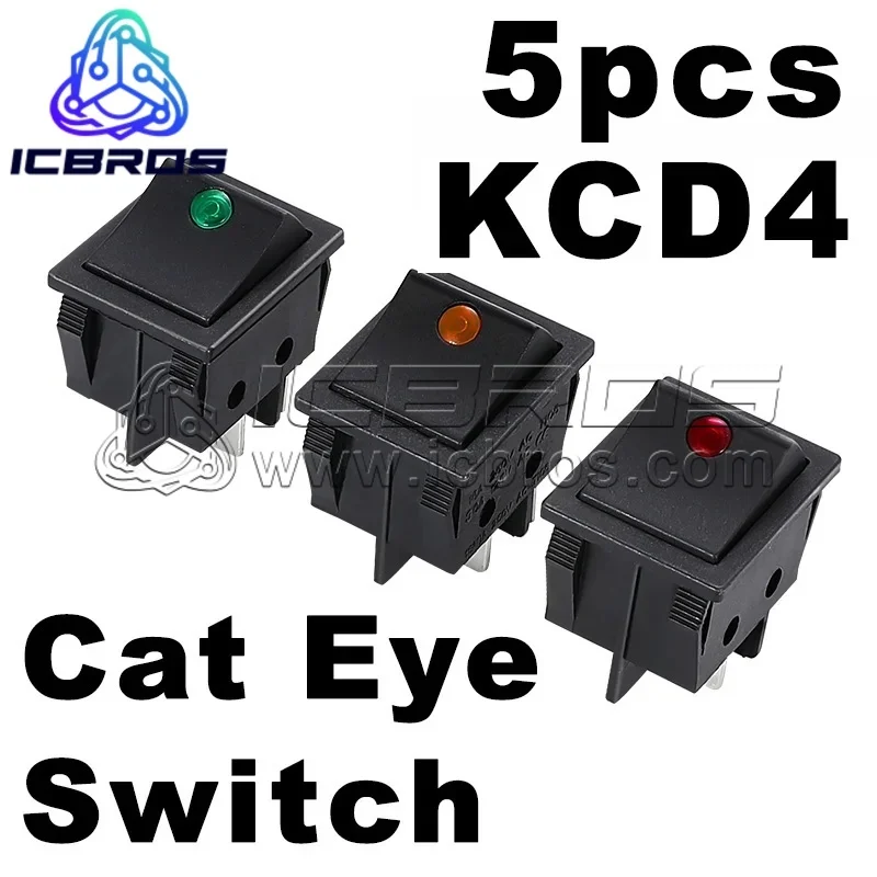 5pcs-lot-KCD4-Rocker-Switch-KCD4-4PIN-6PIN-ON-OFF-Mini-with-Light-Cat ...