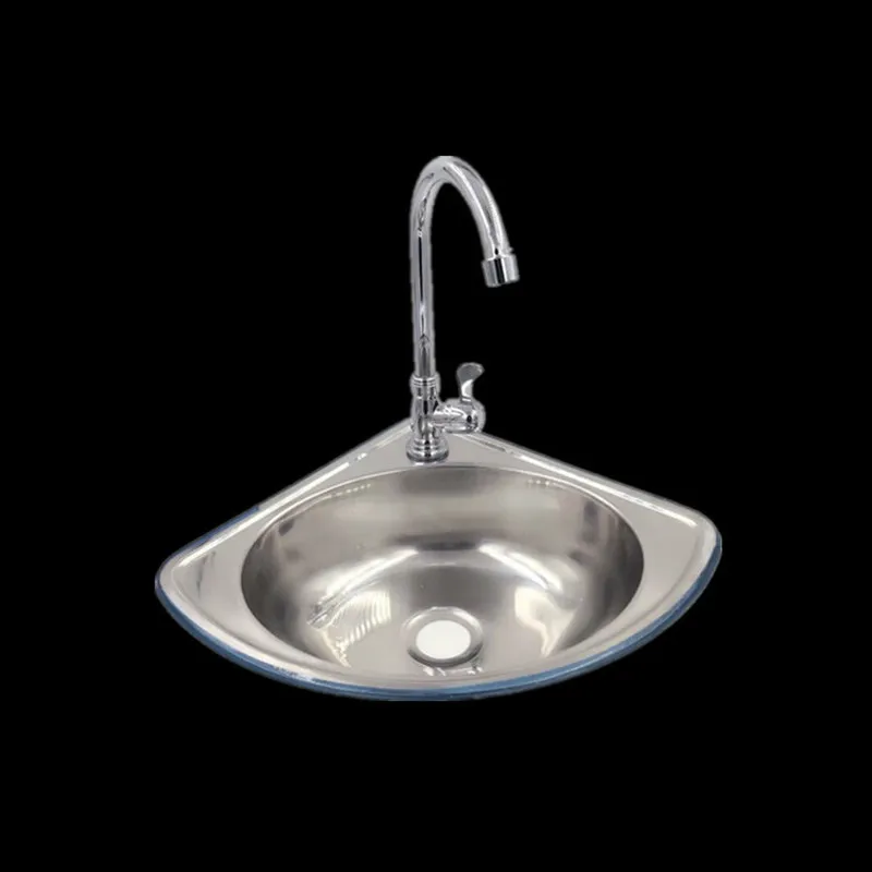Stainless-steel-triangle-wash-basin-thick-small-sink-corner-wall ...