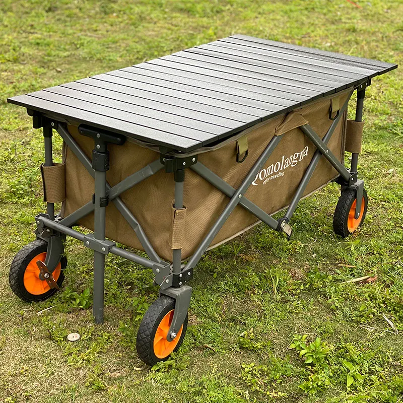 Outdoor Camping Portable Folding Roll Up Table Board Plate Trolley ...