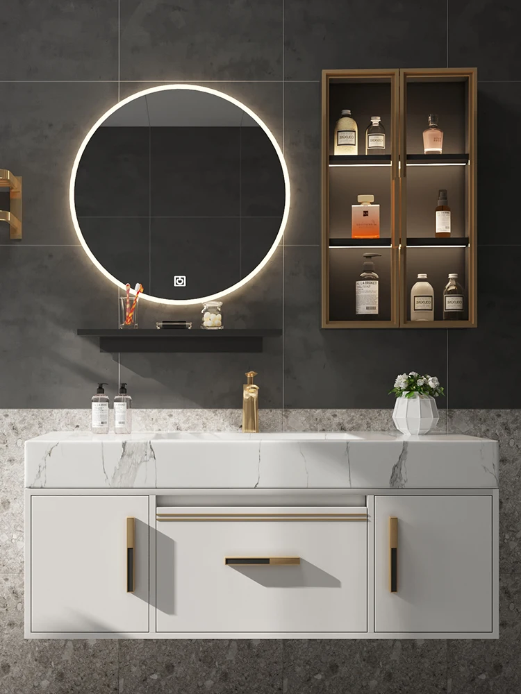 Luxury-bathroom-cabinet-with-mirror-combination-Nordic-intelligent-rock-washbasin-basin-bathroom ...