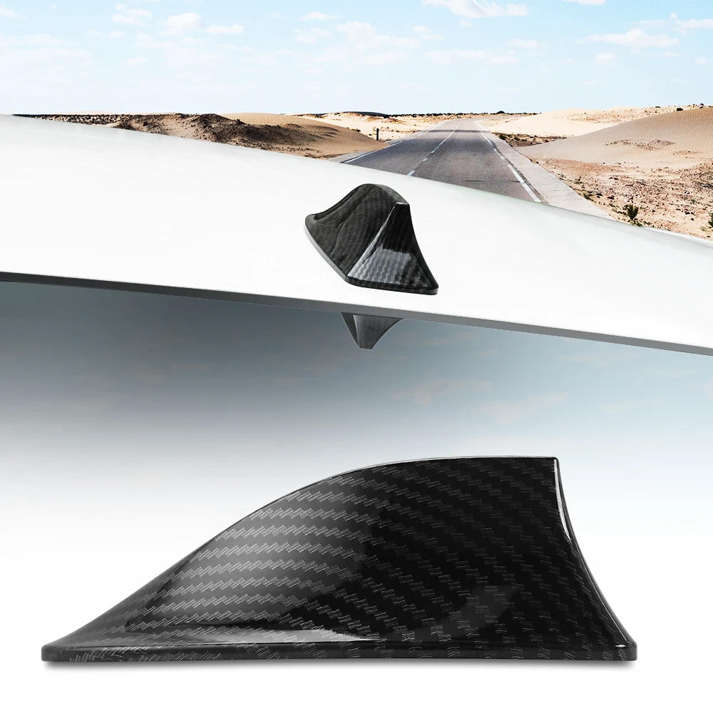 Car Shark Fin Antenna Signal Aerials Carbon Fiber Style for Smart ...