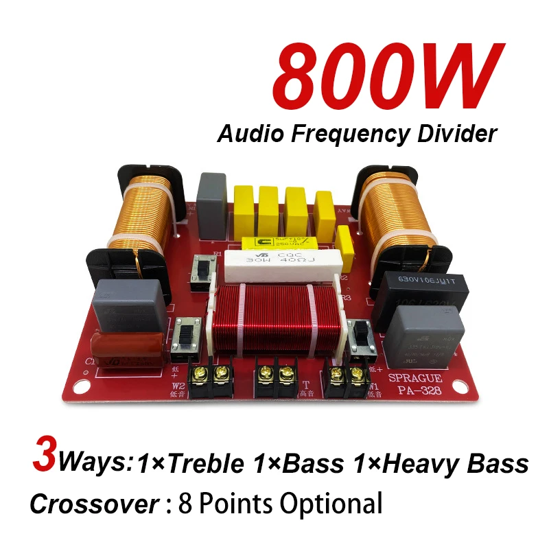 800W 3 Ways Speaker Frequency Divider High Mid-Bass Heavy Bass Audio ...