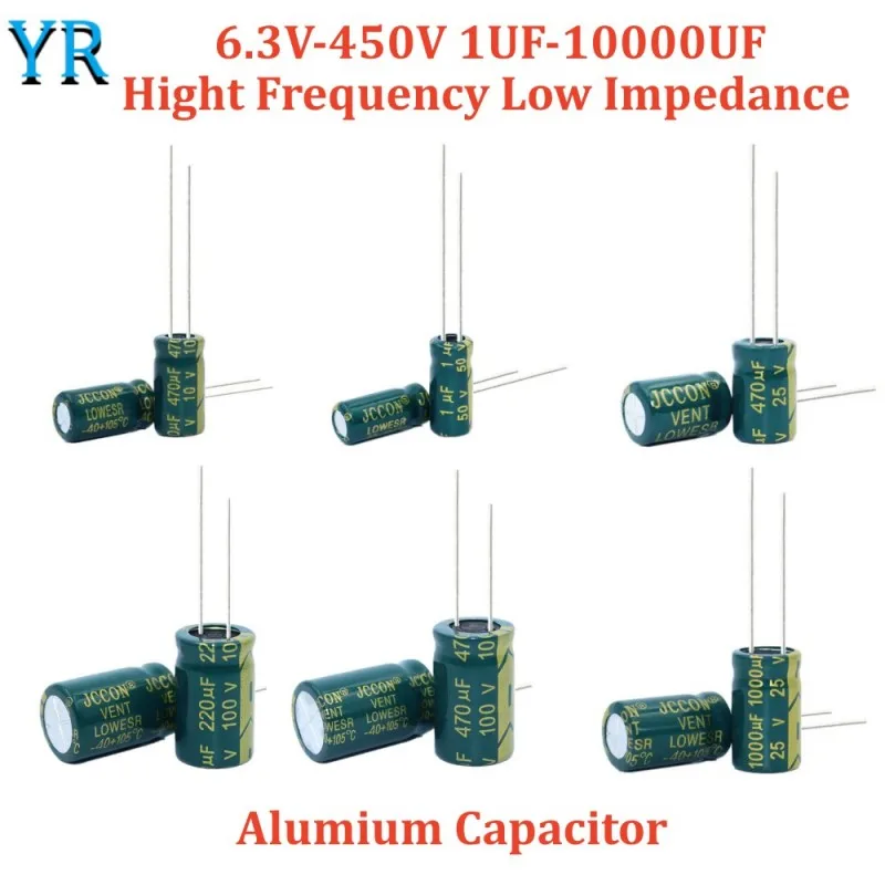 10V 16V 25V 35V 50V 400V High Frequency Low ESR Aluminum Capacitor 100UF 220UF 330UF 470UF 680UF ...