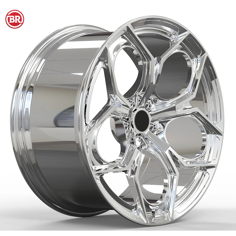 Custom Forged Alloy Polish Chrome Racing Car Wheels Multiple Spokes Rim ...