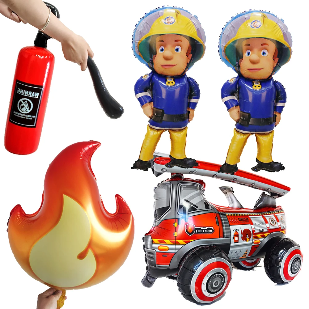 Fireman-Sam-Balloon-Fire-Truck-Foil-Ballons-Firefighter-Themed-Boy-Kids ...
