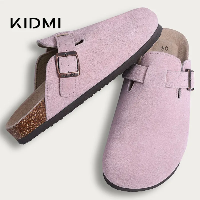 Kidmi-Cork-Suede-Slippers-For-Women-Classic-Cork-Clogs-Antiskid ...