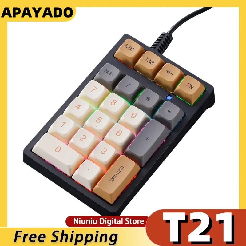 APAYADO-T21-Digital-Mechanical-Keyboard-Green-Axis-Notebook-External ...