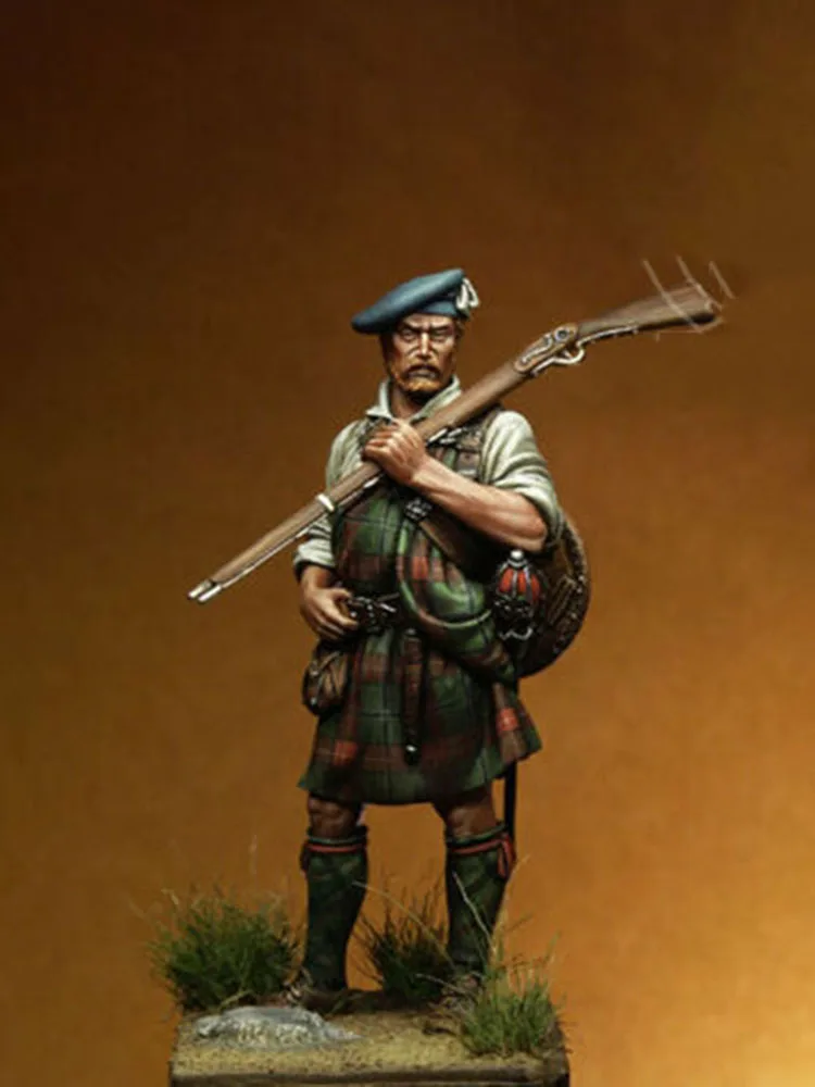 Unassambled-1-24-75MM-ancient-warrior-Scottish-stand-75-mm-Resin-figure ...
