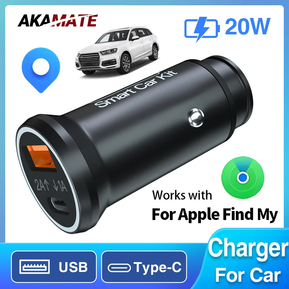 20W Fast Charger 2 in 1 Car Charger USB Type C QC3.0 With iPhone GPS ...