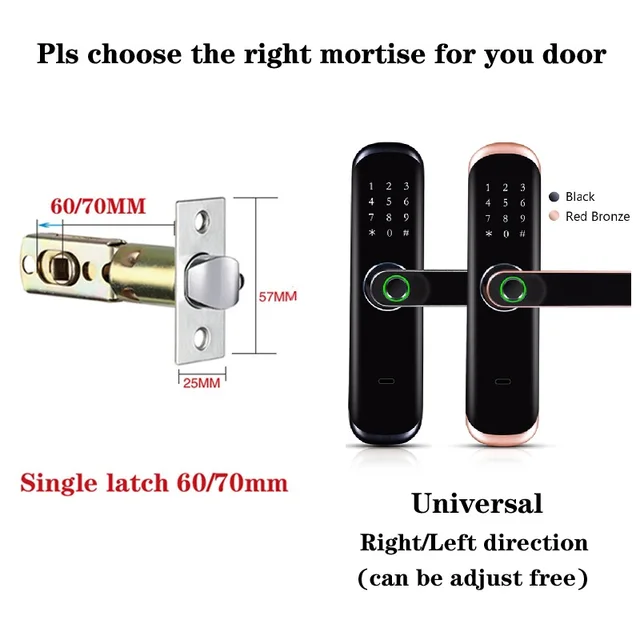 Yoheen Electric Fingerprint Handle Wireless Smart Digital Door Lock with Code Rfid Nfc Card and ...