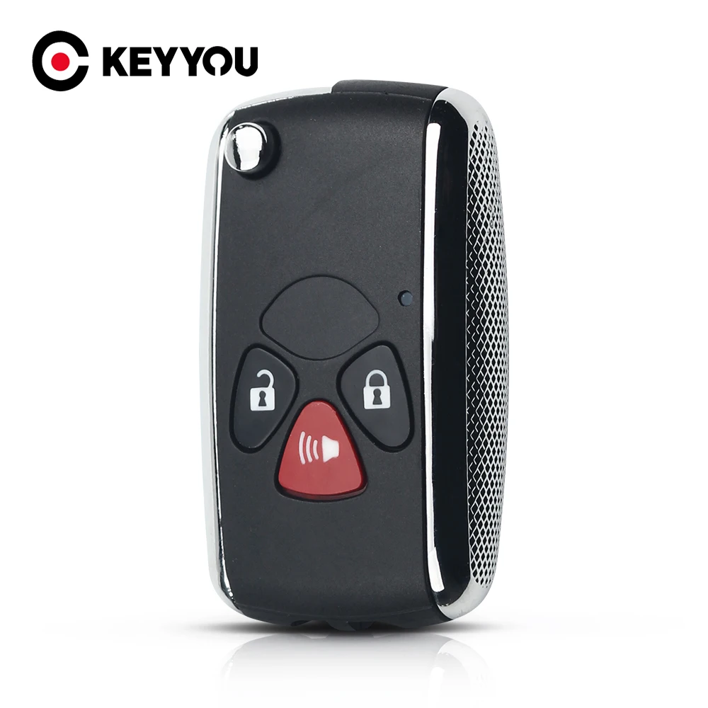 Keyyou 3 Buttons Modified Flip Remote Car Key Shell Fob Case For Toyota ...