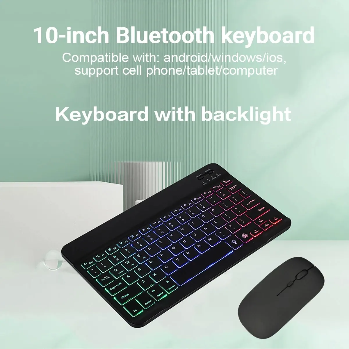 Tablet-Backlit-Keyboard-with-Bluetooth-Wireless-Mouse-for-iPad-Mobile ...
