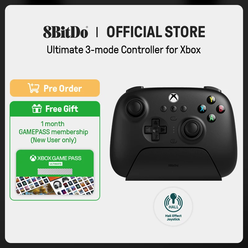 8BitDo-Ultimate-3-mode-Gaming-Controller-for-Xbox-Hall-Effect-Joysticks-Compatible-Windows-and ...