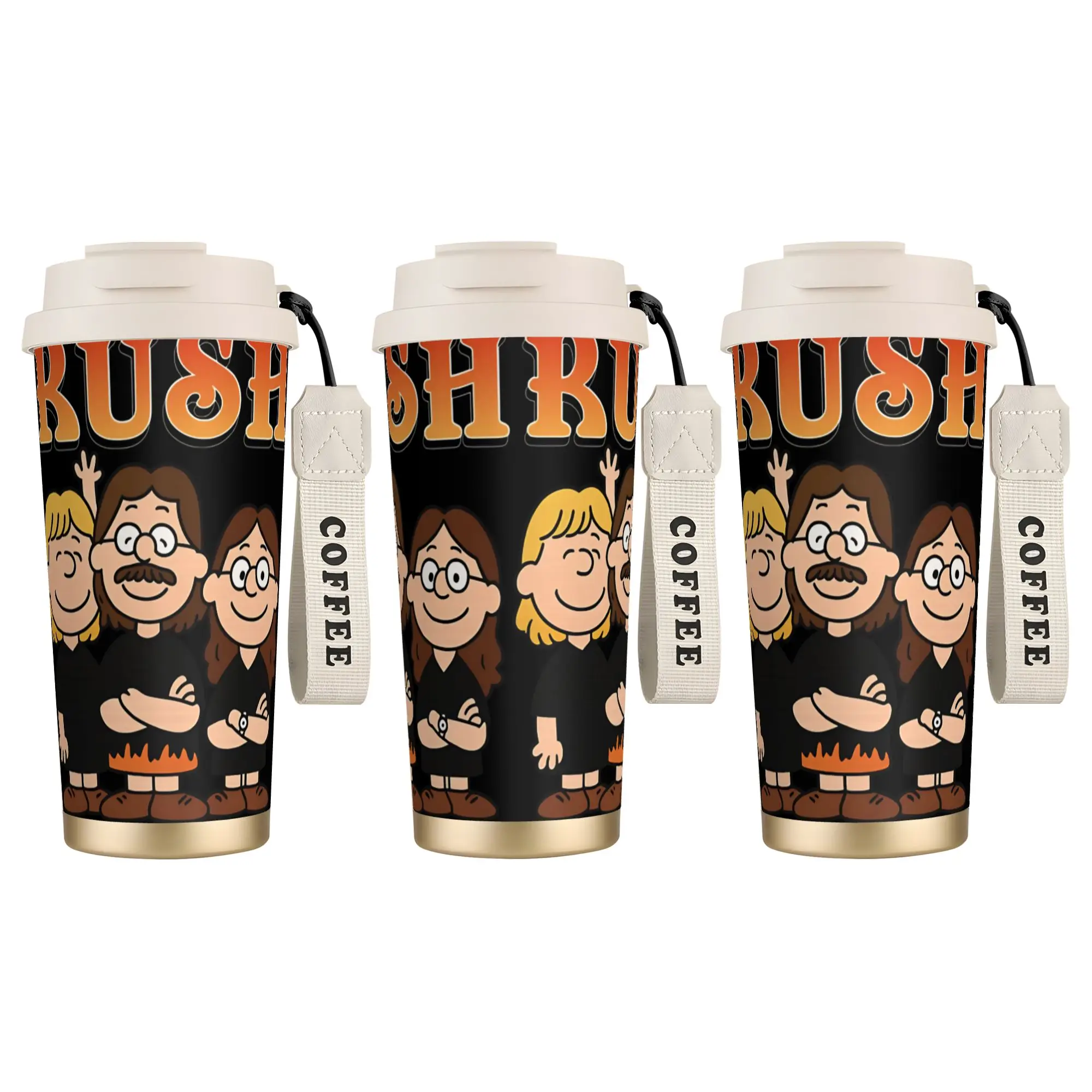 20oz Rock Music Rush Band Coffee Cups Cold and Hot Keep Heat Stainless ...