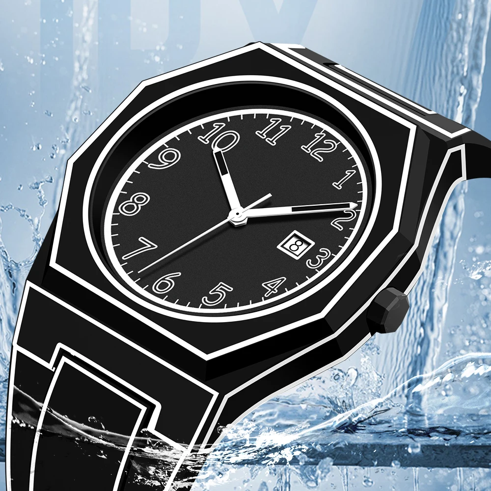 Minimalist Creative Sketching Watch Calendar Digital Waterproof Quartz ...