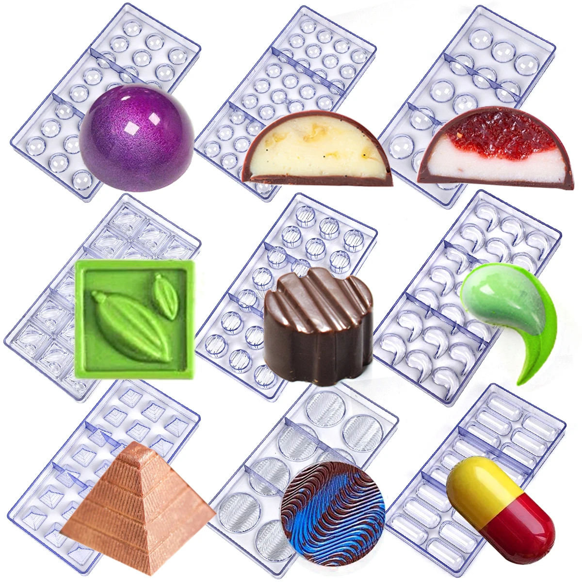 Polycarbonate-Chocolate-Mold-Sphere-Nugget-Confectionery-for-Chocolate ...