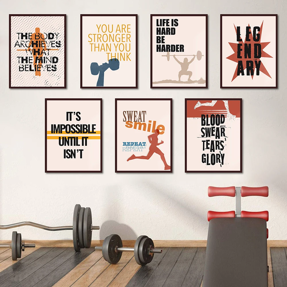 Modern-Sports-Inspirational-Quotes-Canvas-Art-Prints-Nordic-Gym-Posters ...