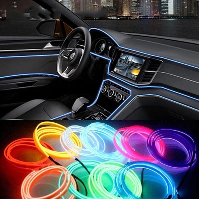 Car-Interior-Atmosphere-Lamp-EL-Cold-Light-Line-With-USB-Decorative ...