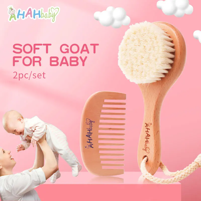 Baby Hair Bursh and Comb Set Personalized Name Goat Baby Brush Newborn ...