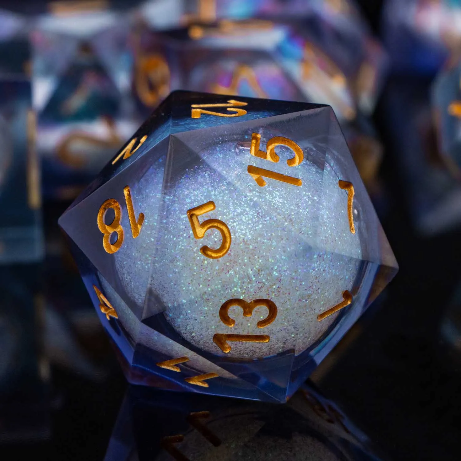 D and D D20 Liquid Flow Core RPG D6 Polyhedral Sharp Edge D+D Handmade ...