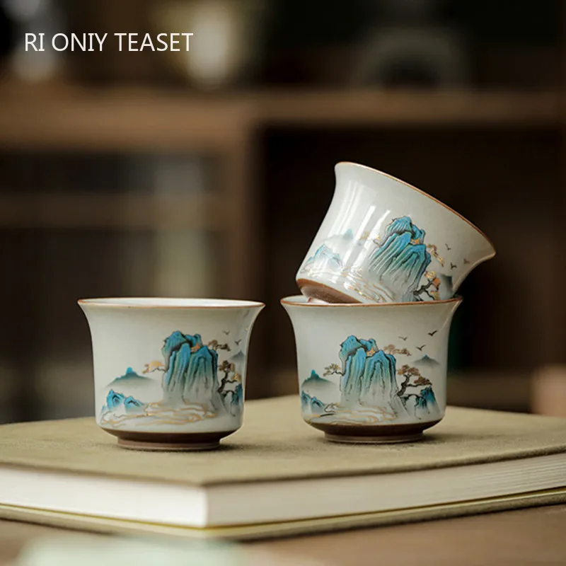 1-Pcs-Chinese-Retro-Ceramic-Teacup-Handmade-Landscape-Pattern-Tea-Bowl ...