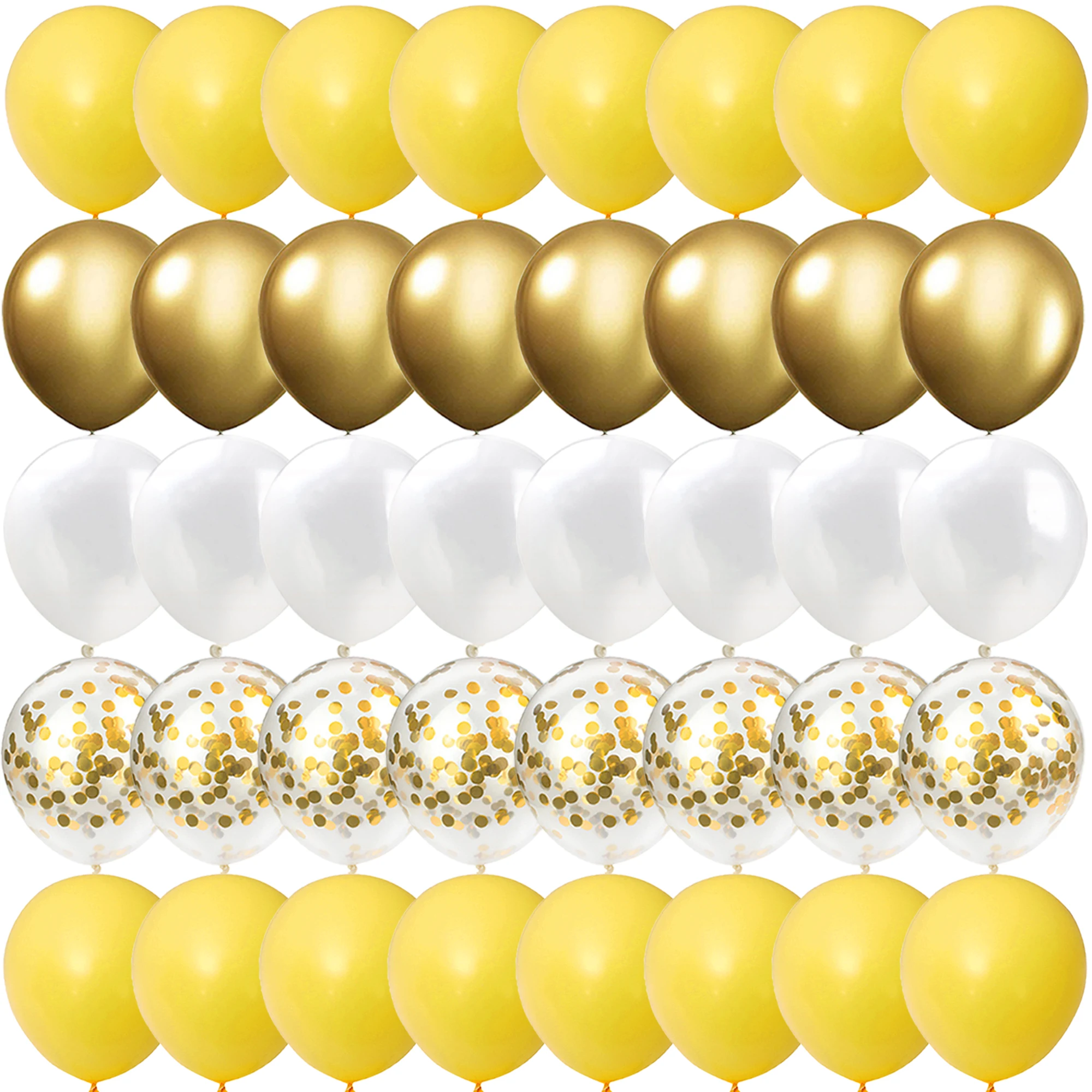 40PCS 10/12inch Yellow Gold Package Balloons Gender Reveal Wedding ...