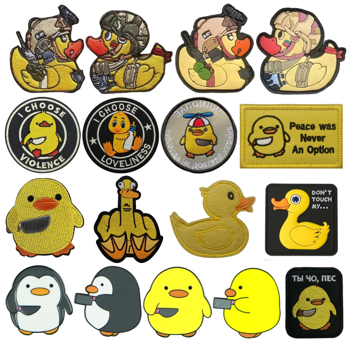 Tactical-Duck-Patch-Compilations-PVC-Embroidered-Patches-Hook-and-Loop ...