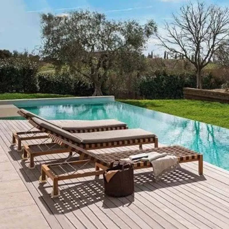 Wooden-outdoor-swimming-pool-lounge-chair-balcony-outdoor-lounge-bed ...