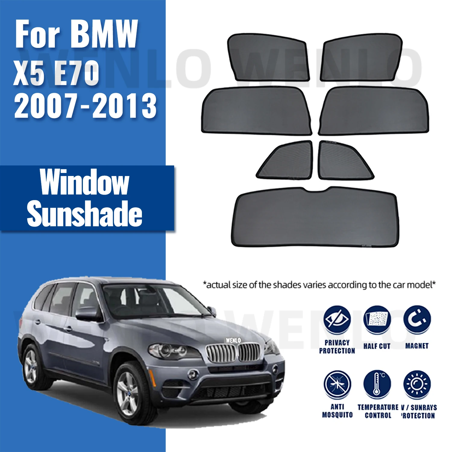 For-BMW-X5-E70-2007-2013-Car-Sunshade-Front-Windshield-Mesh-Curtain ...