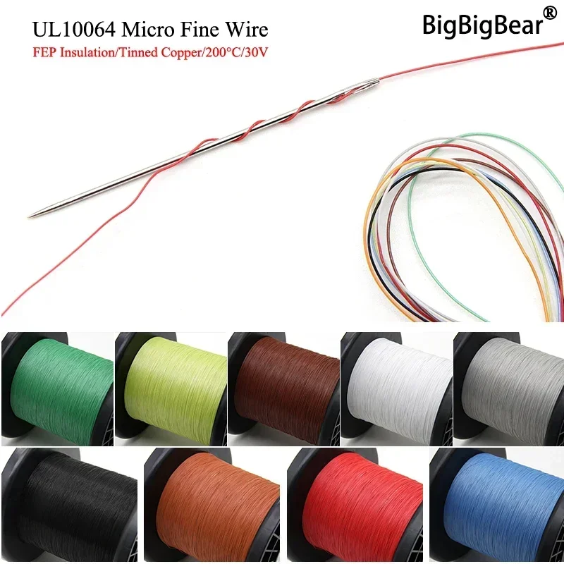 100-200-500M-UL10064-PTFE-Wire-40-36-34-32-30-28-26AWG-PEP-Plastic ...
