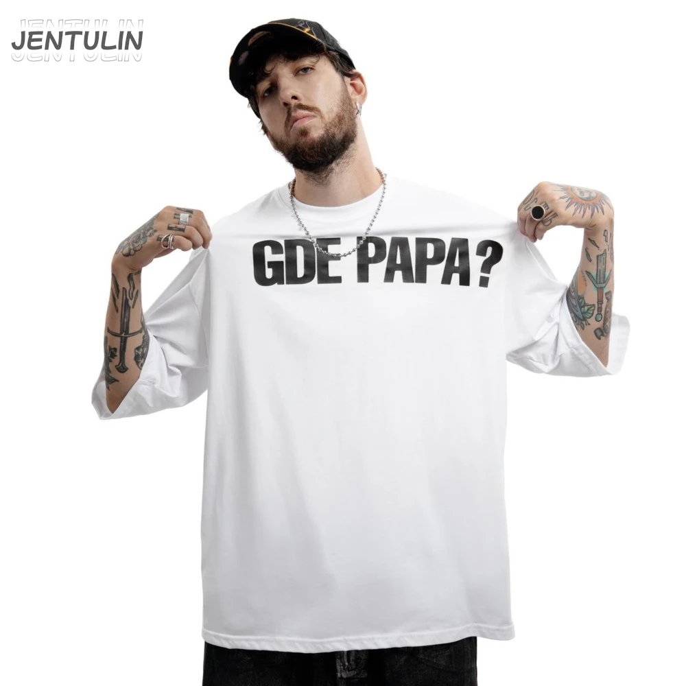 Hip-Hop-Streetwear-Men-Tshirt-Oversized-Short-Sleeve-GDE-PAPA-Graphic ...