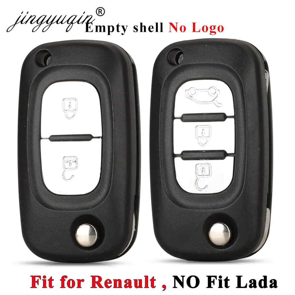 jingyuqin 2/3BT Filp Car Remote Key Case shell for Renault Fluence Clio ...