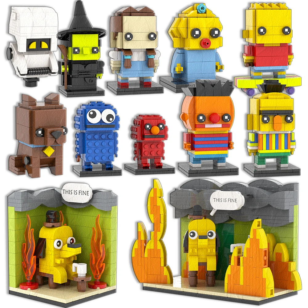 MOOXI MOC Classic Cartoon Fancy Anime Creative Toy This Is Fine Model ...