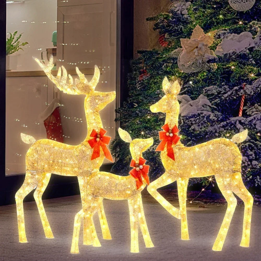 3PCS-Christmas-Deer-Decoration-with-Light-LED-Reindeer-Elk-Luminous ...