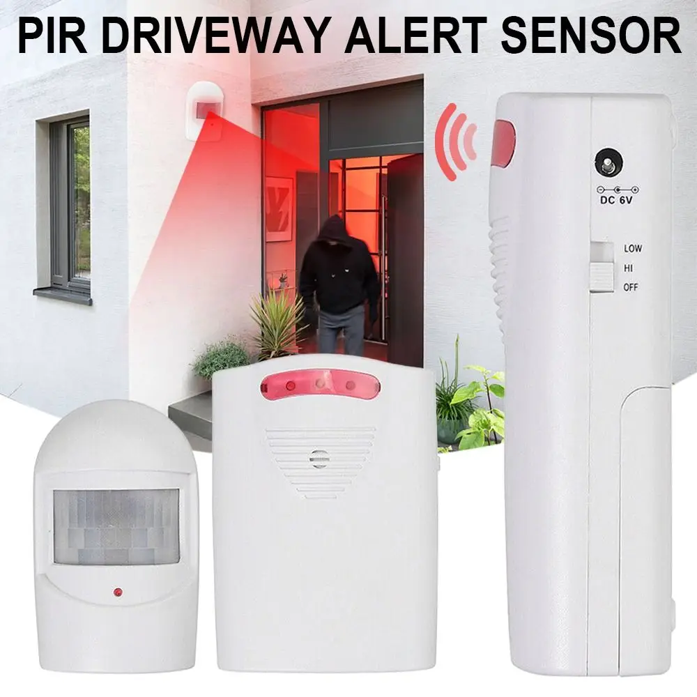 Wireless-PIR-Driveway-Alert-Sensor-Weatherproof-Security-Garage-Alarm ...