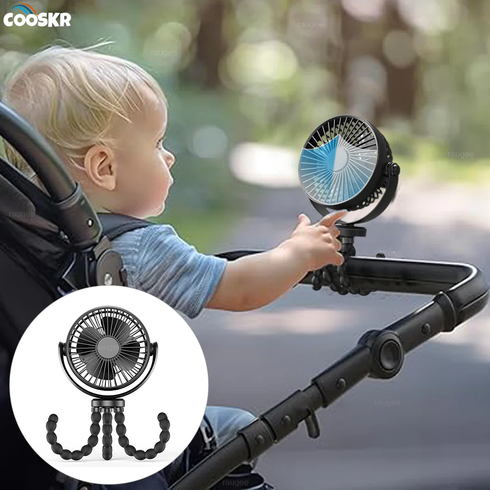 Baby-Stroller-Fan-Hand-Held-Wireless-Portable-Fan-Rechargeable-USB-Mini ...