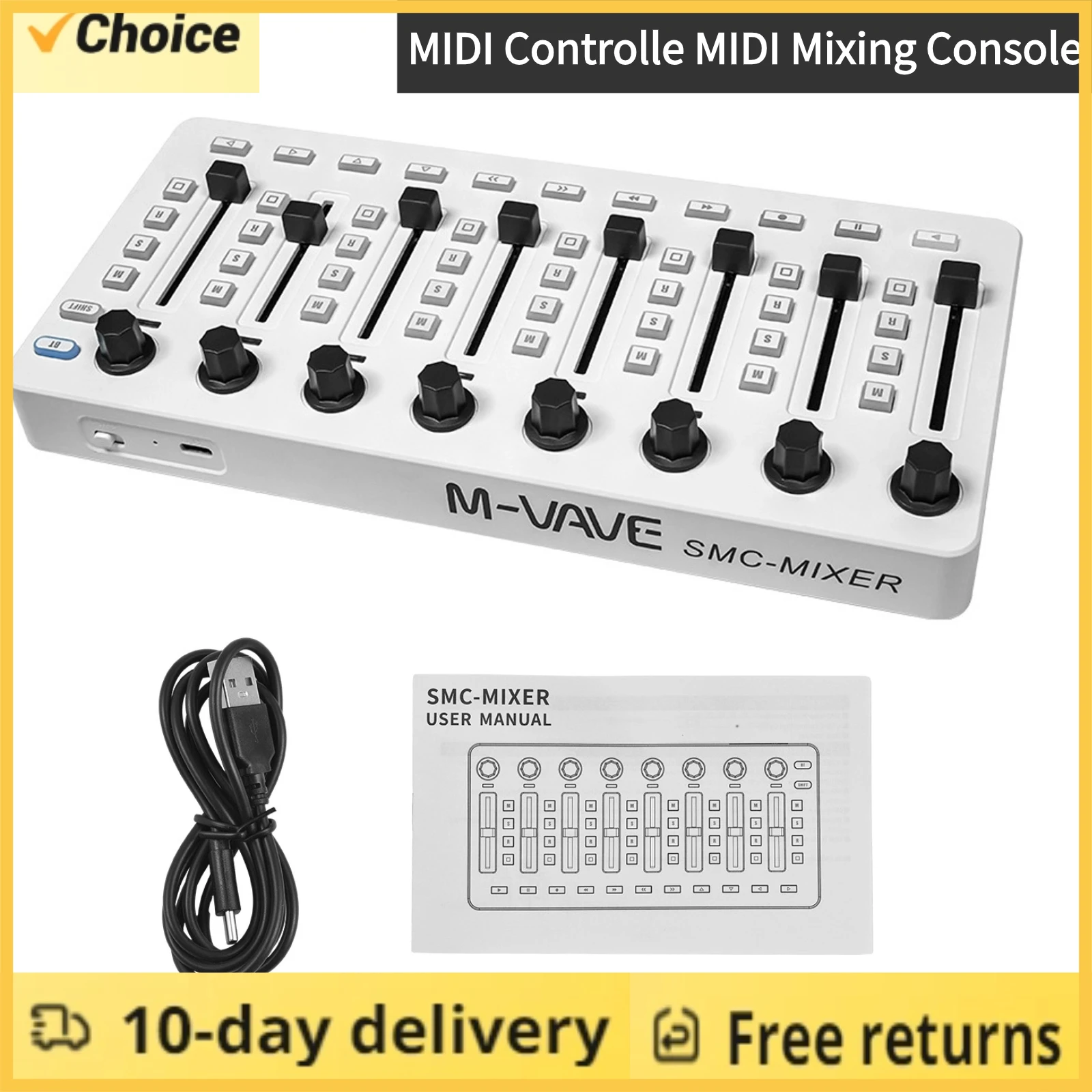 M-VAVE-SMC-Mixer-Wireless-MIDI-Controller-Mixing-Console-BT-Connection ...
