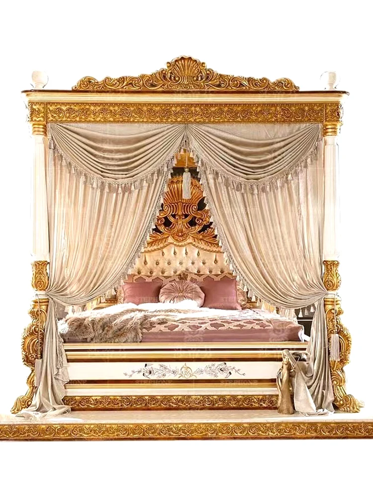Madeira-monocrom-tica-personalizada-esculpida-Double-Bed-Master-pal-cio-franc-s-esculpido-quarto ...