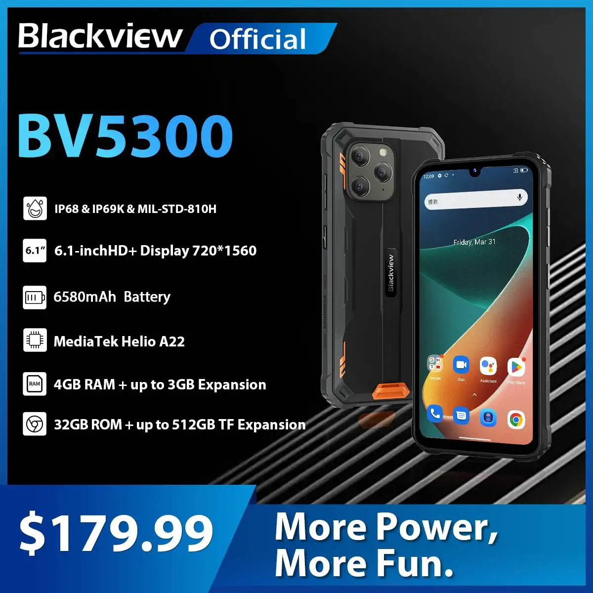 Blackview BV5300 Rugged Phone 4GB 32GB Smartphone IP68 Waterproof Android 12 Mobile Phone ...
