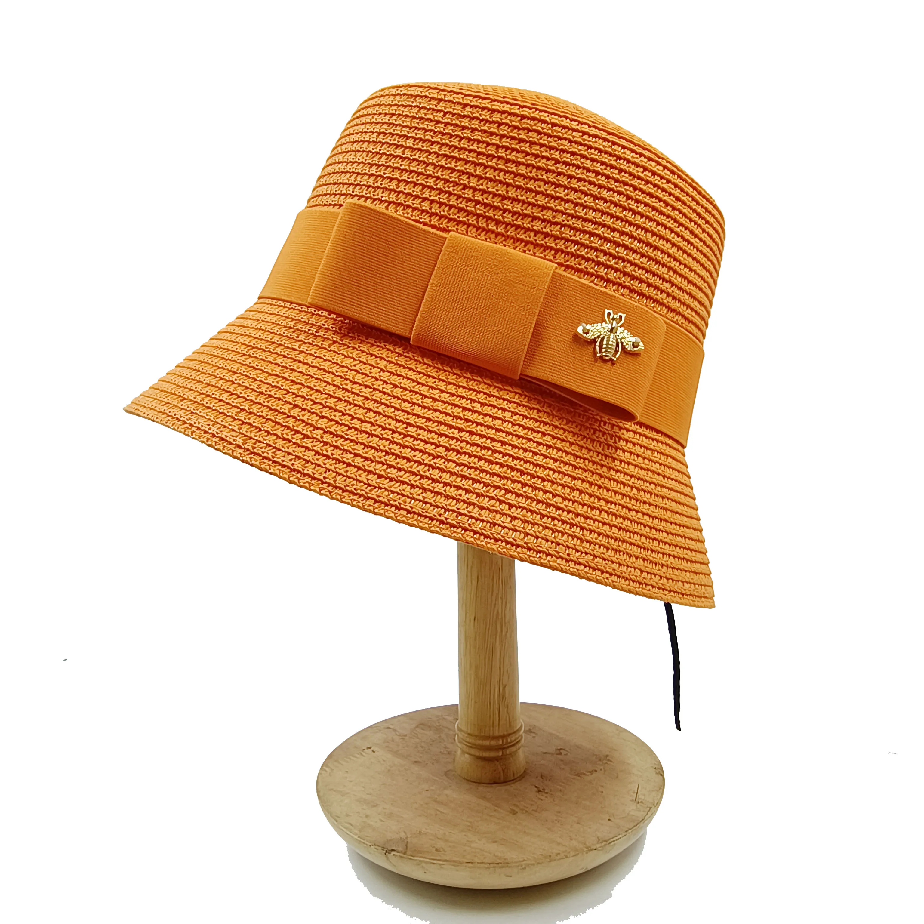 Orange-Hat-2024-New-Women-s-Sun-Hat-Folding-Beach-Hat-Small-brim-Travel ...