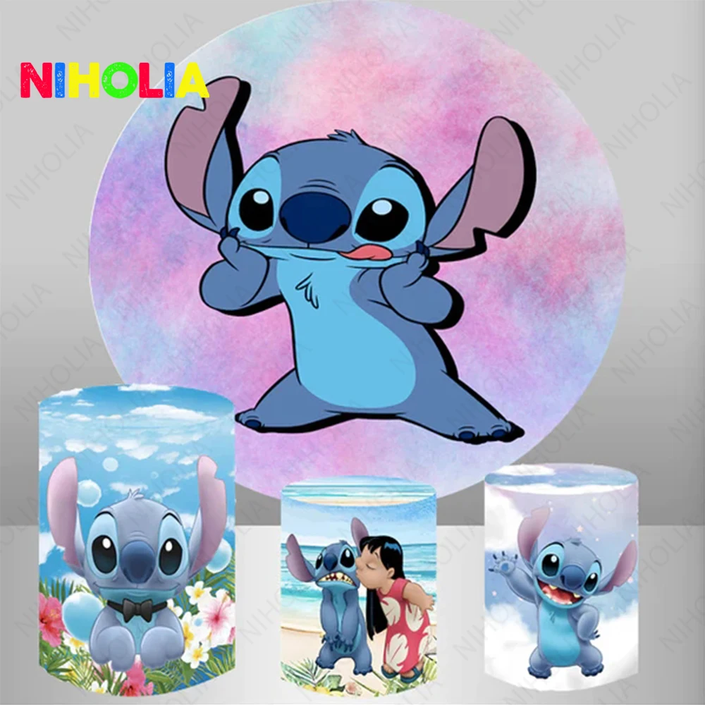Disney-Stitch-Round-Photo-Backdrop-Kids-Birthday-Party-Decoration ...