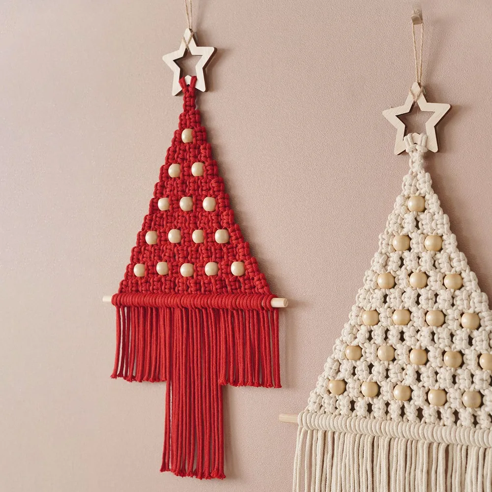 Macrame-Wall-Hanging-Christmas-Tree-with-Star-Pine-Tree-Christmas ...