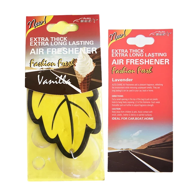 Car Air Freshener Natural Scented Tea Paper Auto Hanging Vanilla ...