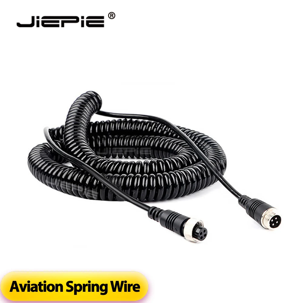 Car-Video-Aviation-Spring-Line-Trailer-Connector-Wire-4Pin-RCA-Spiral ...