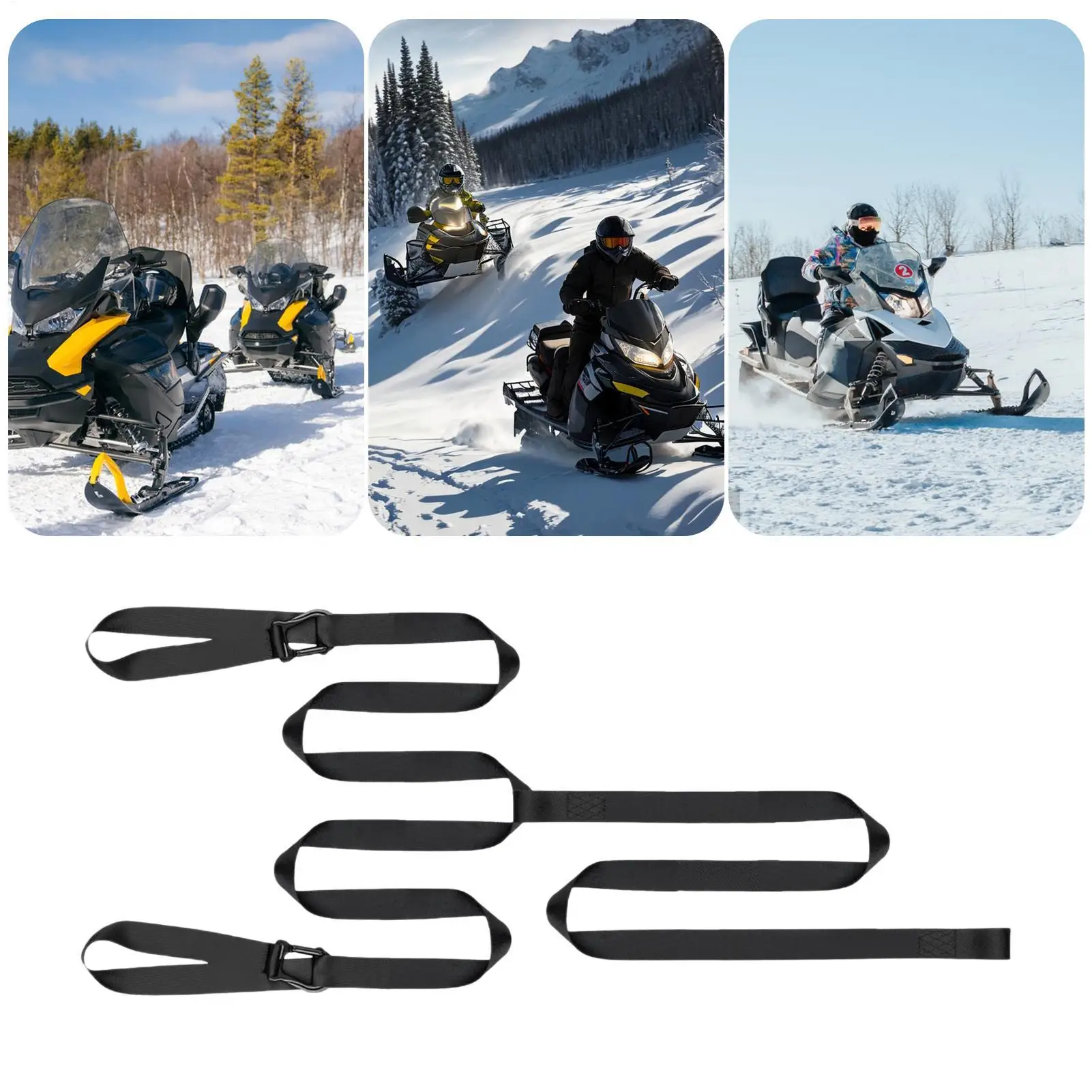 Tow Rope Reinforced Safety Tool Snowmobile Sled Pull Tow Strap For ...