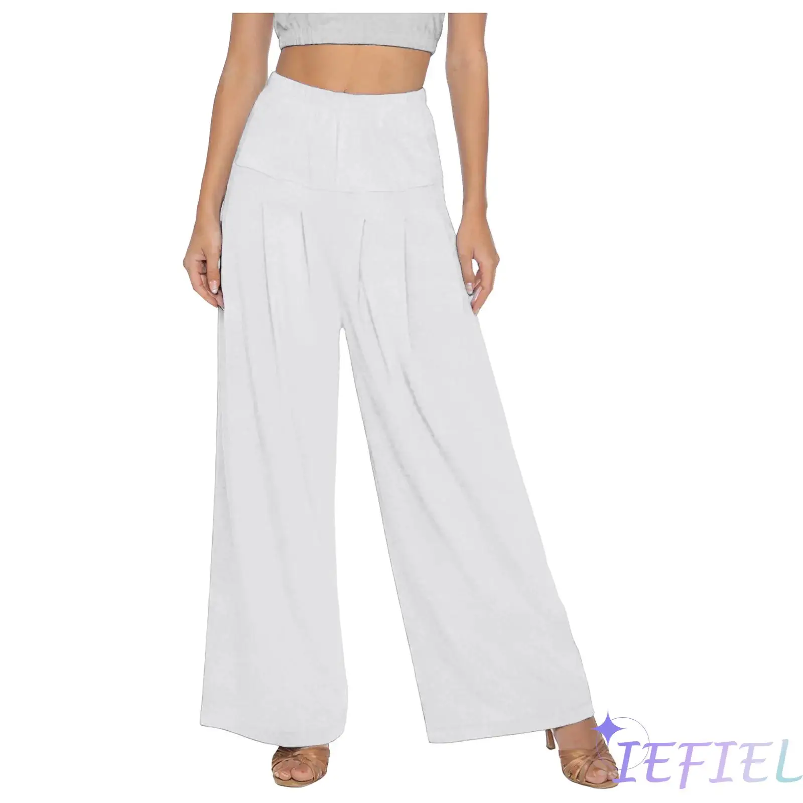 Womens Lyrical Dance Pants Outfit Elastic Waistband Wide Leg Palazzo ...