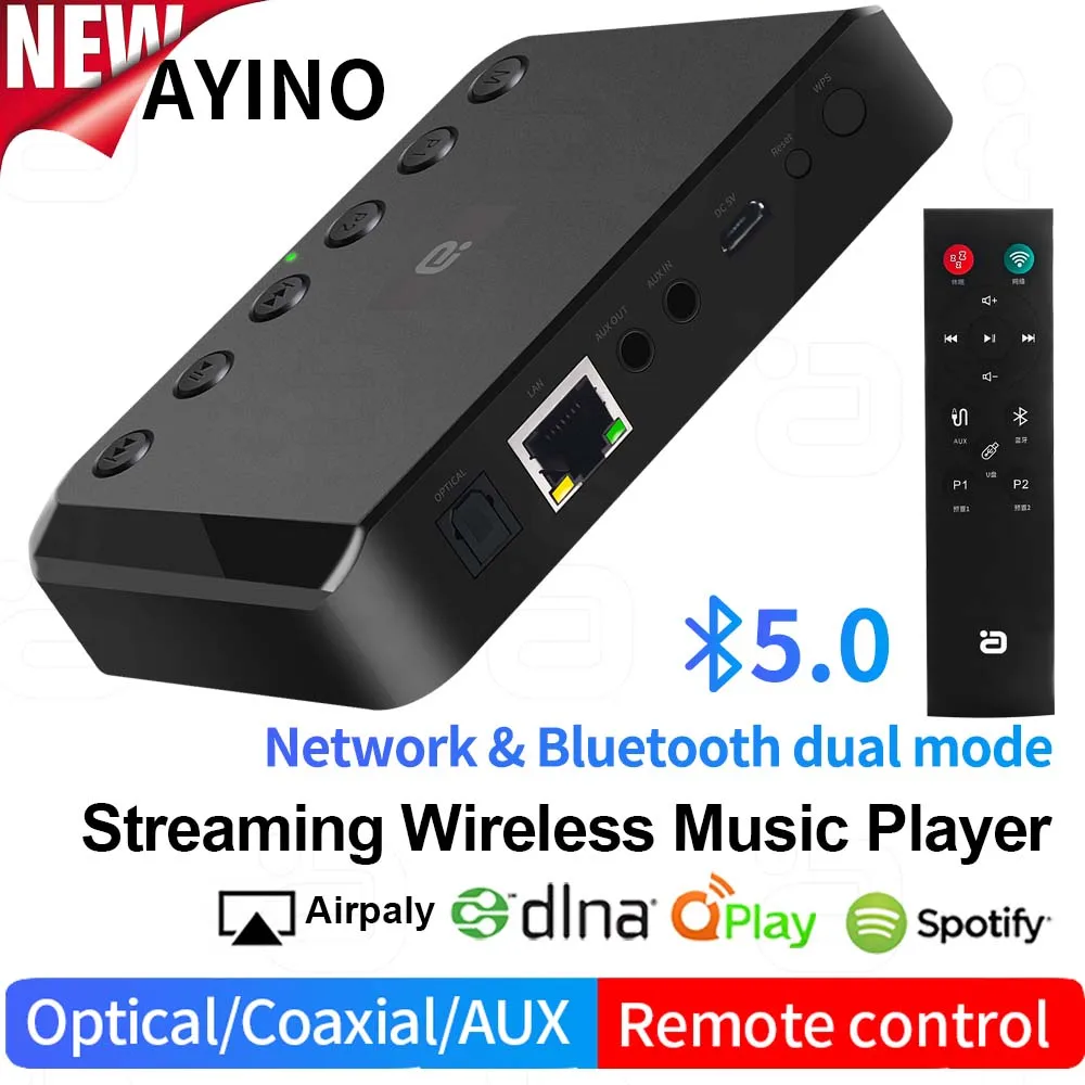 WIFI-Wireless-Audio-Receiver-Multiroom-Bluetooth-5-0-Music-Adapter-for ...