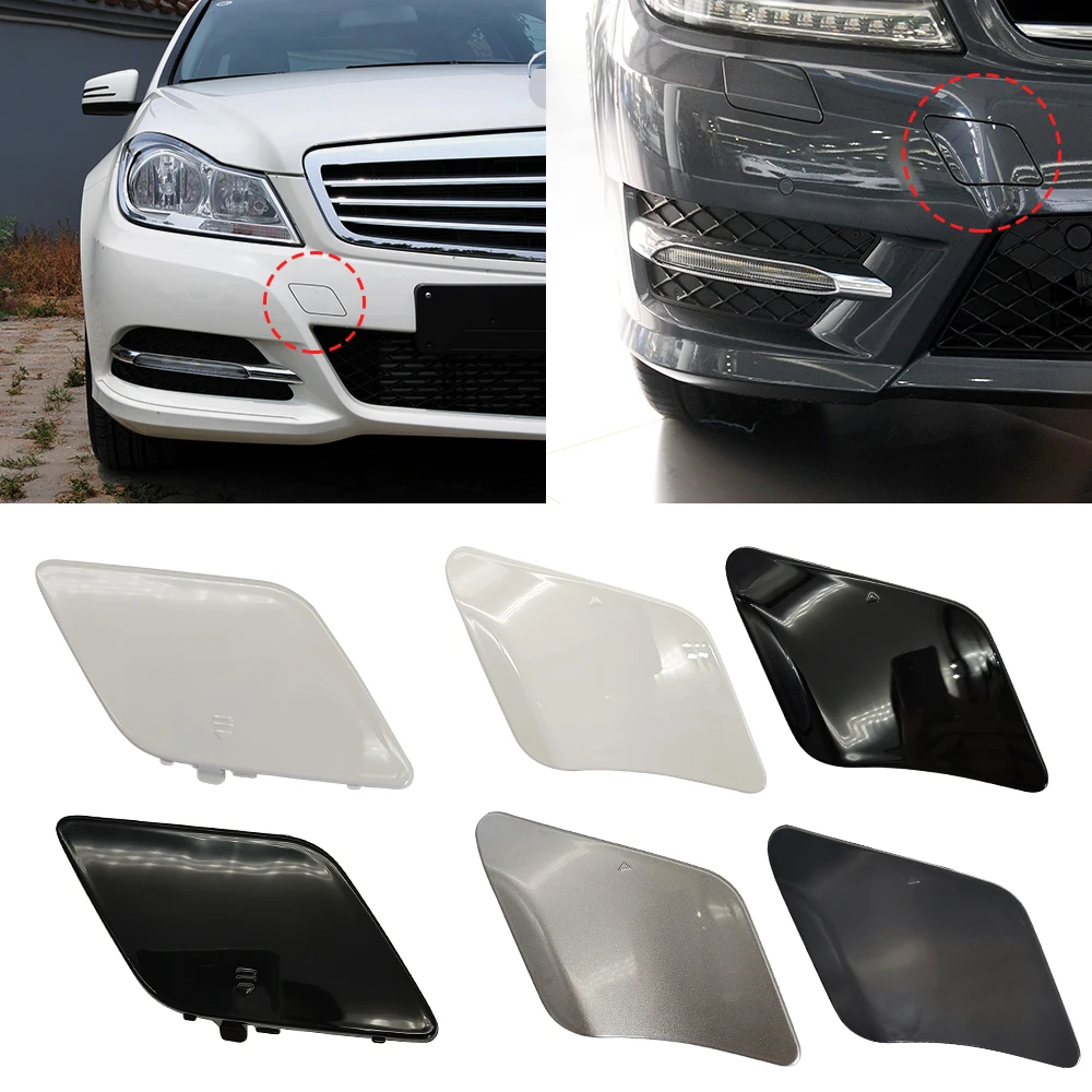 For-Mercedes-W204-Car-Front-Bumper-Tow-Hook-Cover-Cap-Black-For-Benz-C ...