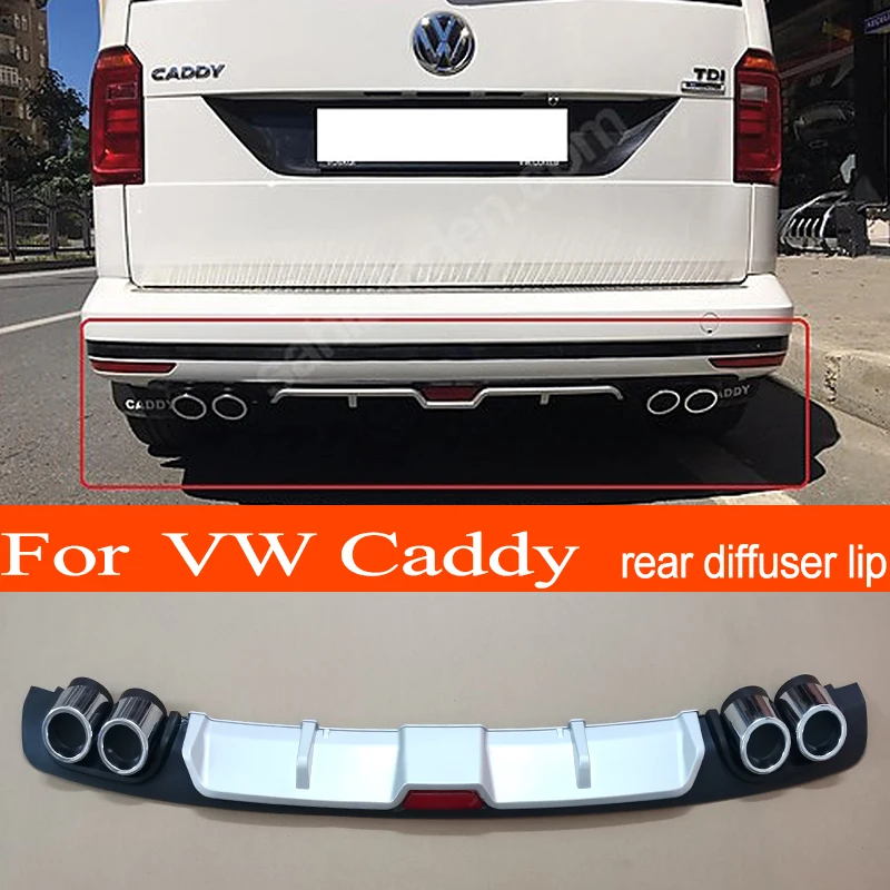 Caddy-ABS-Plastic-Silver-Black-Car-Rear-Bumper-Rear-Diffuser-Spoiler ...